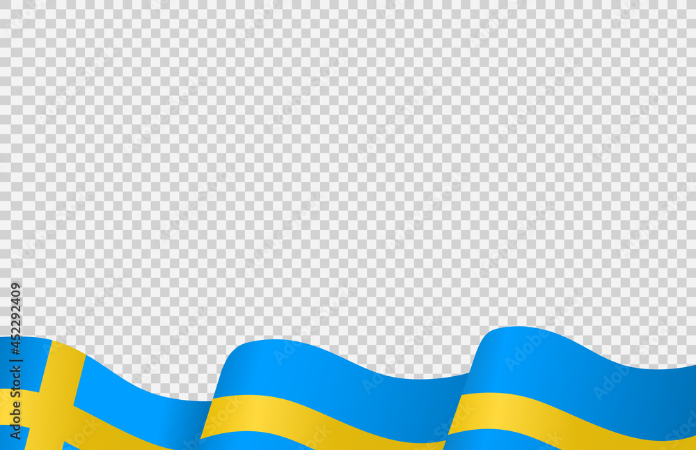 Waving flag of Sweden isolated on png or transparent background,Symbol ...