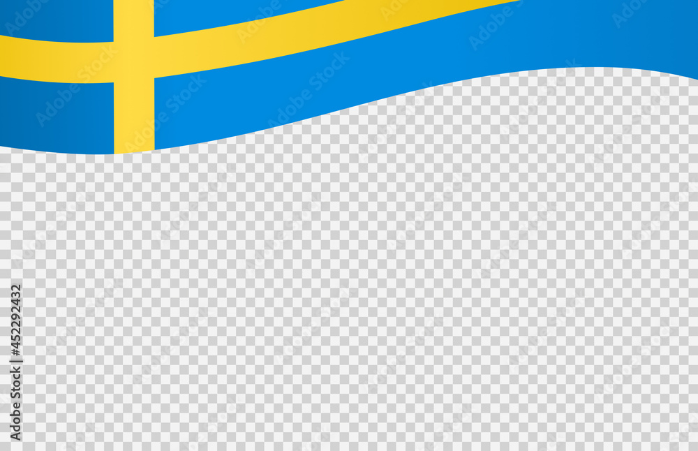 Waving flag of Sweden isolated on png or transparent background,Symbol ...
