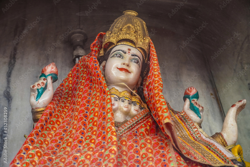 Skandamata , navratri mata statue in mandir Stock Photo | Adobe Stock