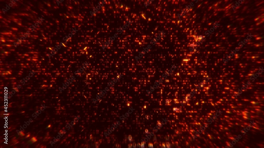 Abstract gold crypto mining chaos hex code glitch loop background. 3D ...