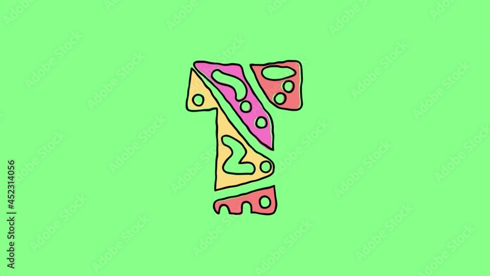 Letter T. 4K video. Isolated on green screen background, chroma key ...