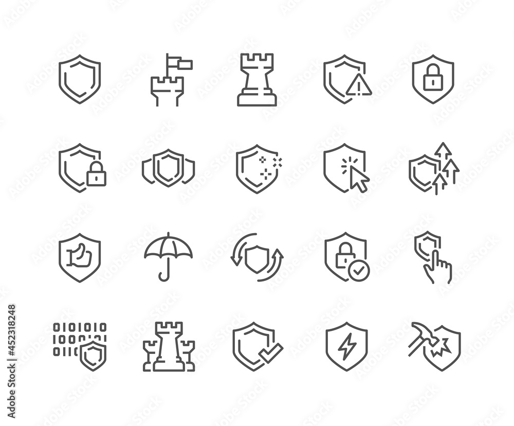 Simple Set of Defense Related Vector Line Icons. Contains such Icons as ...