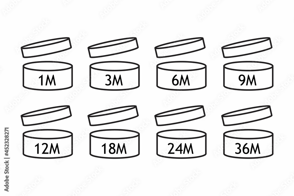 Period after open icons collection. Isolated pao symbol on white ...