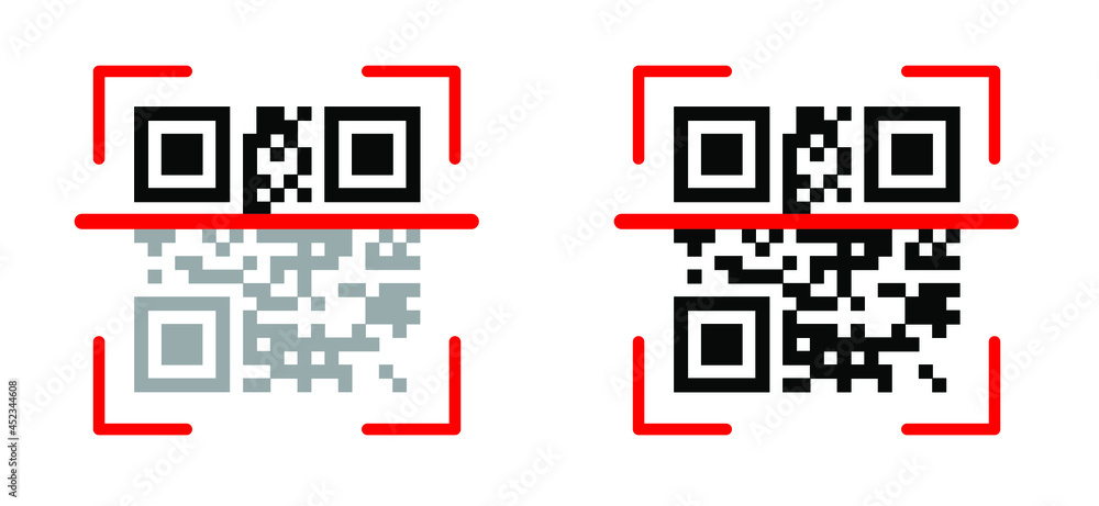 Vetor de Scan me, QR code scanning icon. Mobile phone qr code payment ...
