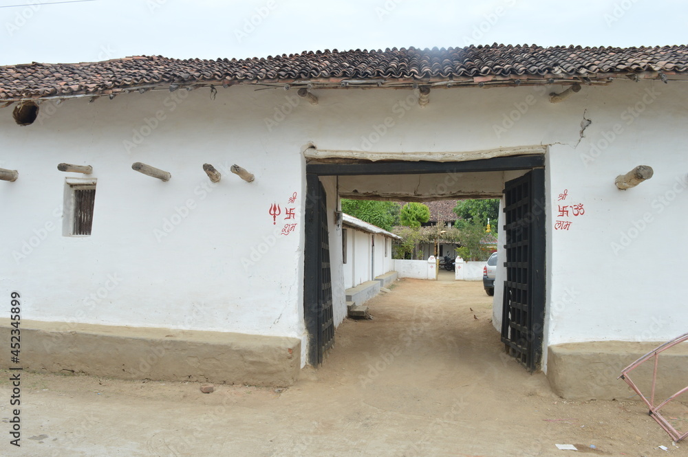 house in the village of india and beautiful mud house and wall Stock ...