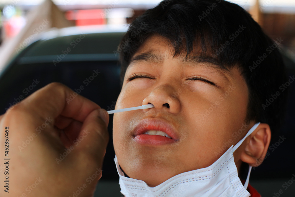 Self swab test by SARS-CoV-2 Antigen Rapid Test, Corona virus random ...