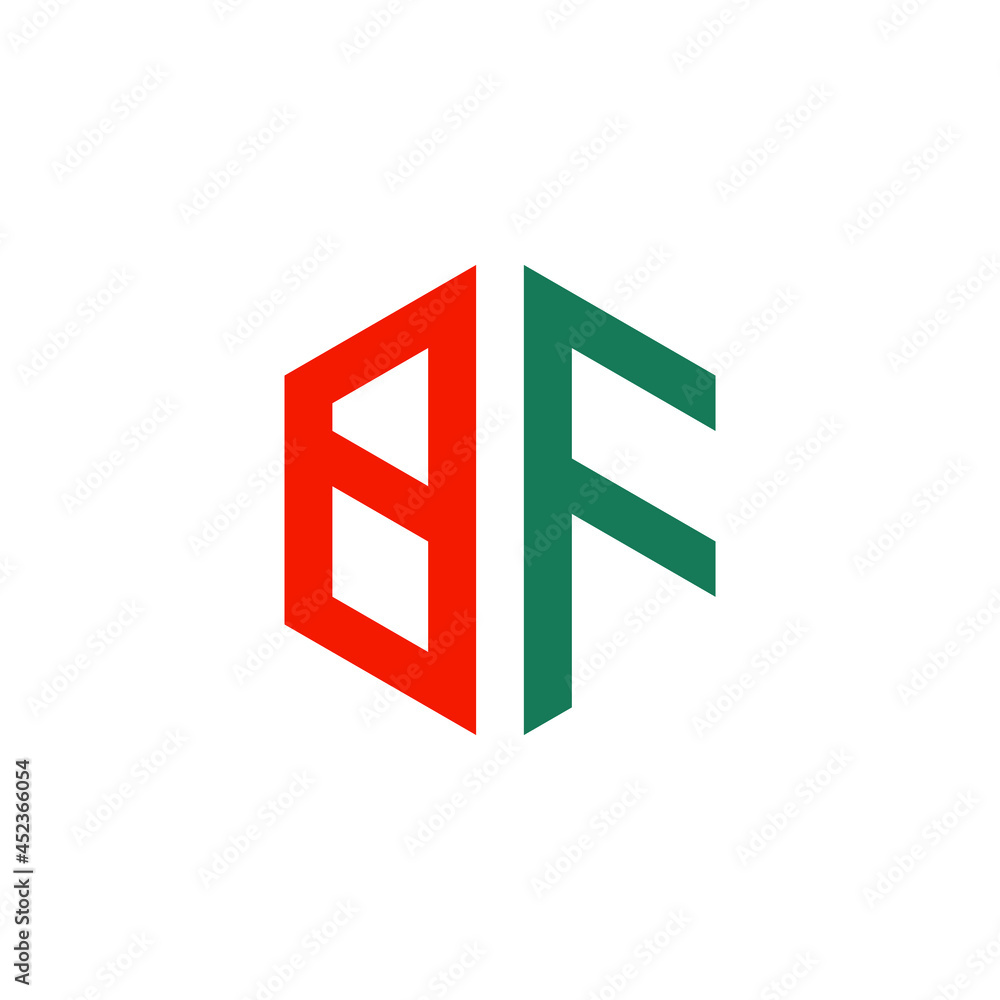 BF logo vector. Latter BF hexagonal logo. BF creative logo template ...