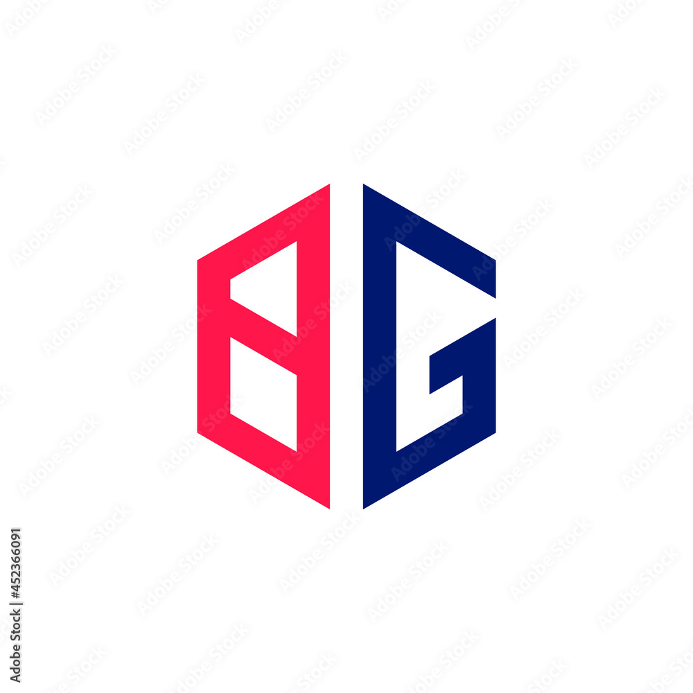 BG logo vector. Latter BG hexagonal logo. BG creative logo template ...