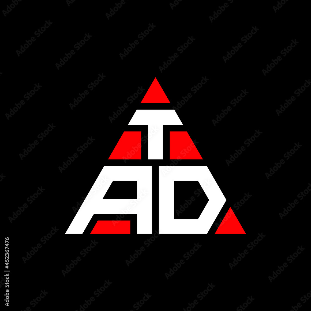 TAD triangle letter logo design with triangle shape. TAD triangle logo ...