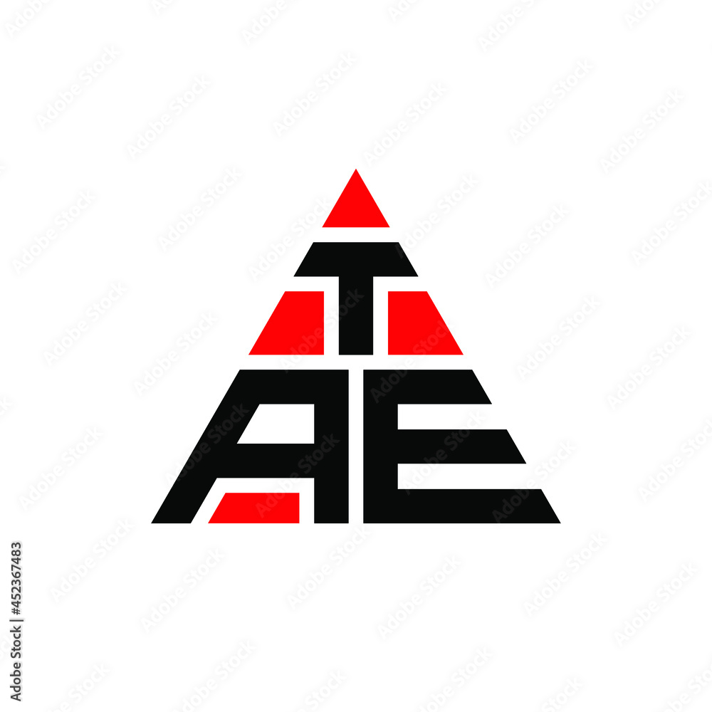 TAE triangle letter logo design with triangle shape. TAE triangle logo ...