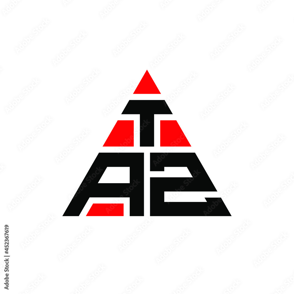 TAZ triangle letter logo design with triangle shape. TAZ triangle logo ...