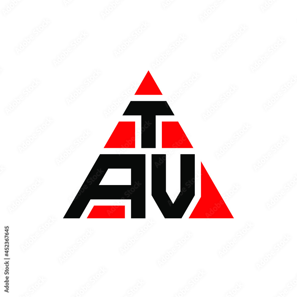 TAV triangle letter logo design with triangle shape. TAV triangle logo ...