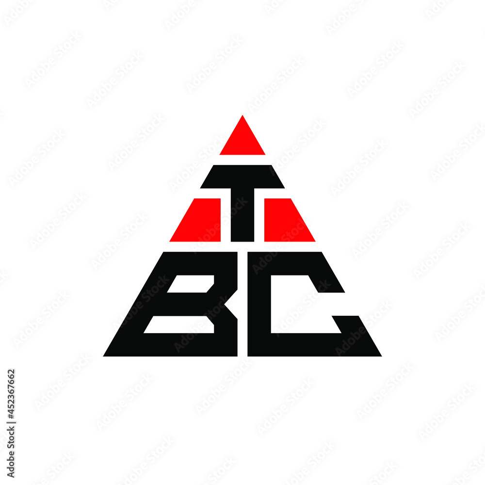 TBC triangle letter logo design with triangle shape. TBC triangle logo ...