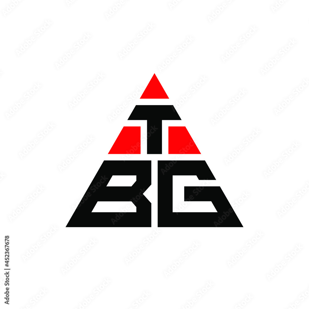 Vetor do Stock: TBG triangle letter logo design with triangle shape ...