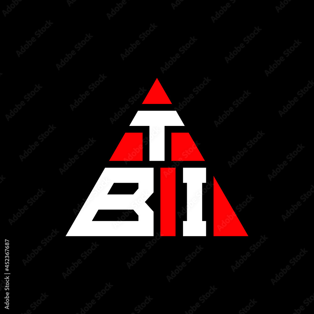 Vecteur Stock TBI triangle letter logo design with triangle shape. TBI ...