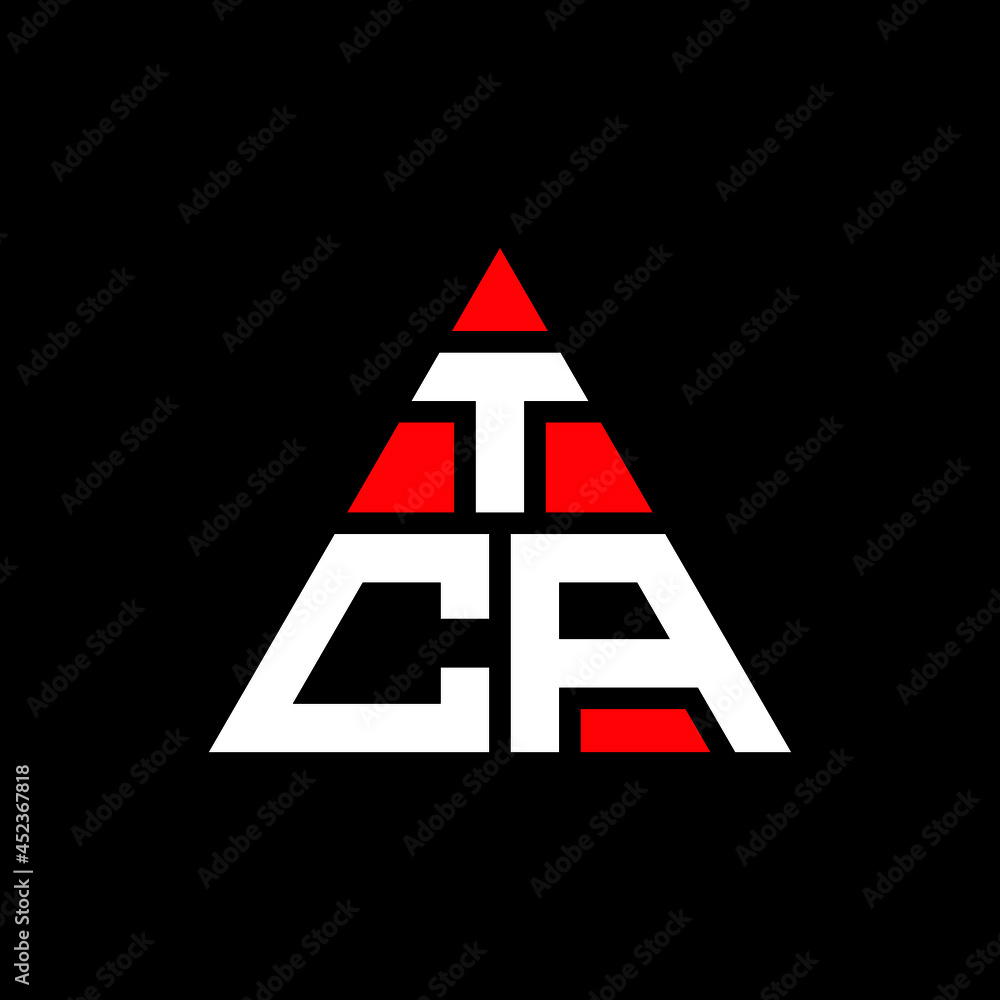 TCA triangle letter logo design with triangle shape. TCA triangle logo ...