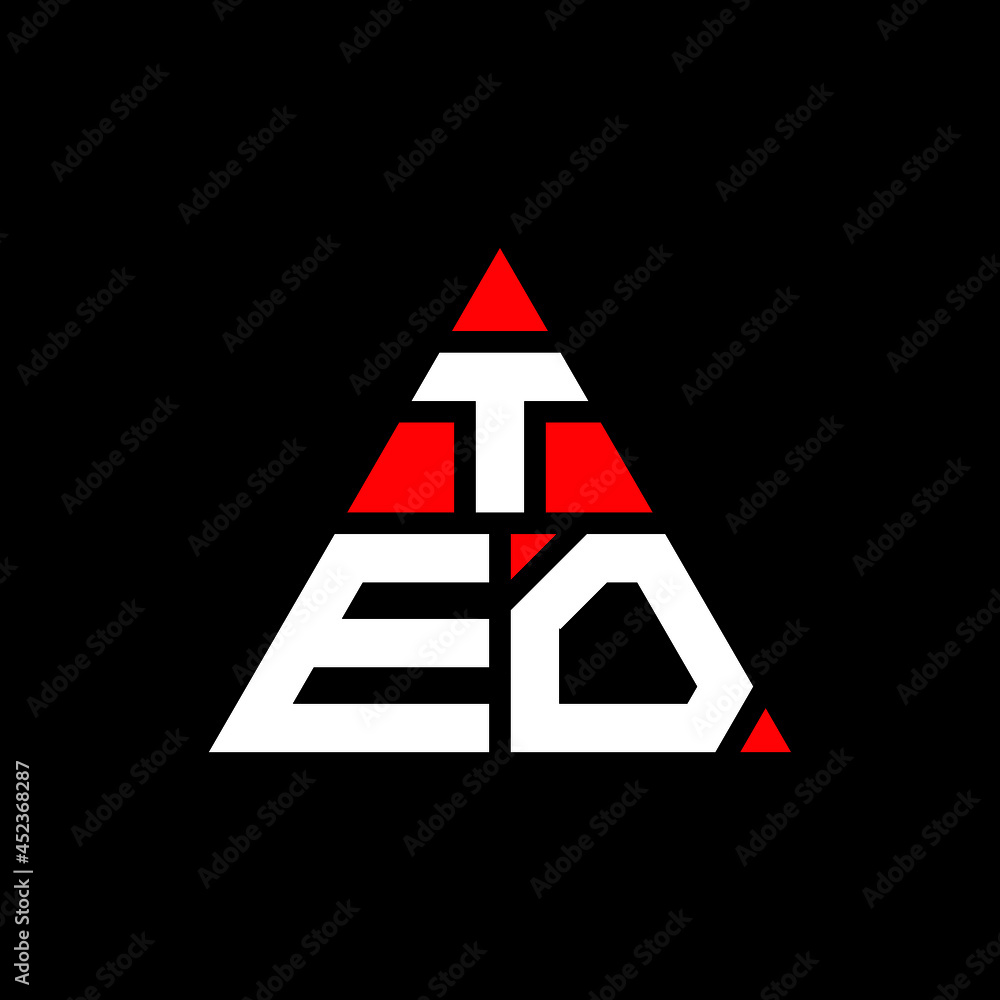 TEO triangle letter logo design with triangle shape. TEO triangle logo ...