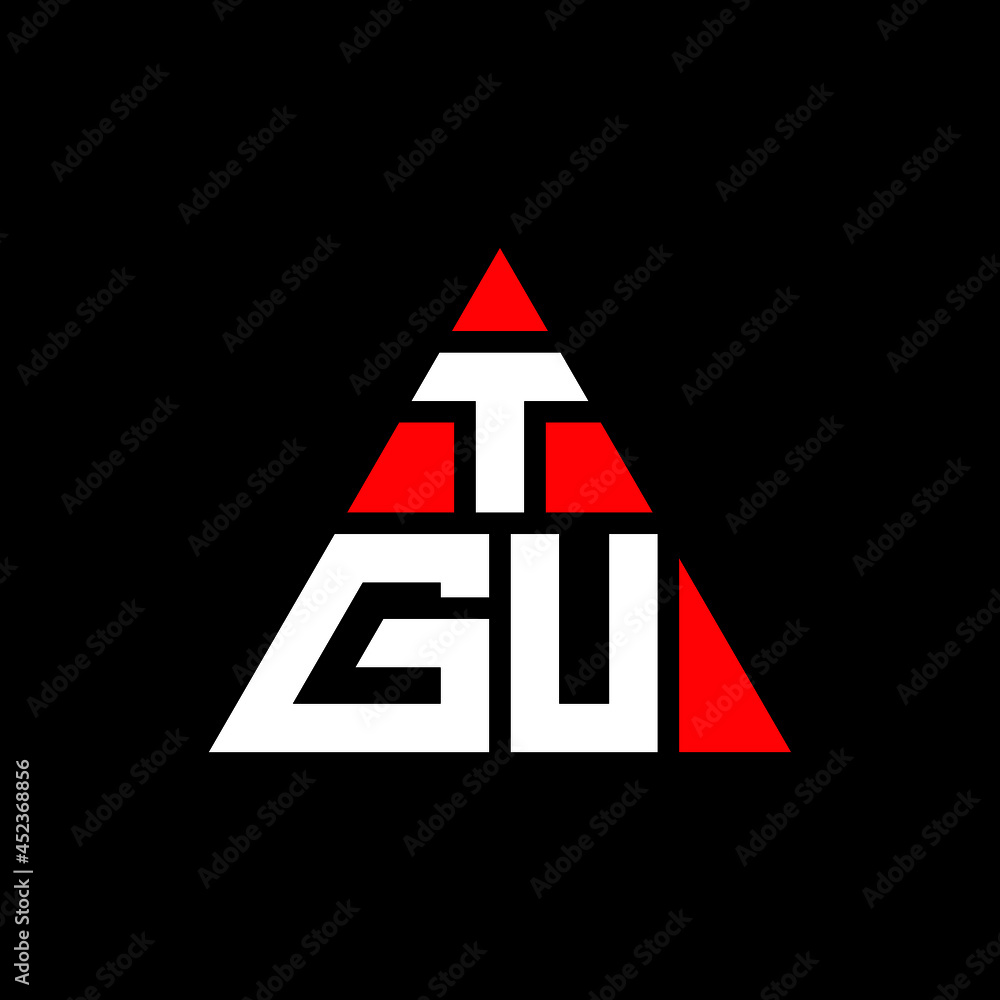 TGU triangle letter logo design with triangle shape. TGU triangle logo ...