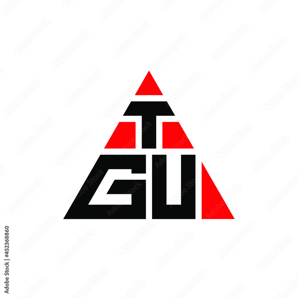 TGU triangle letter logo design with triangle shape. TGU triangle logo ...