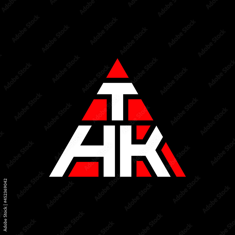 THK triangle letter logo design with triangle shape. THK triangle logo ...