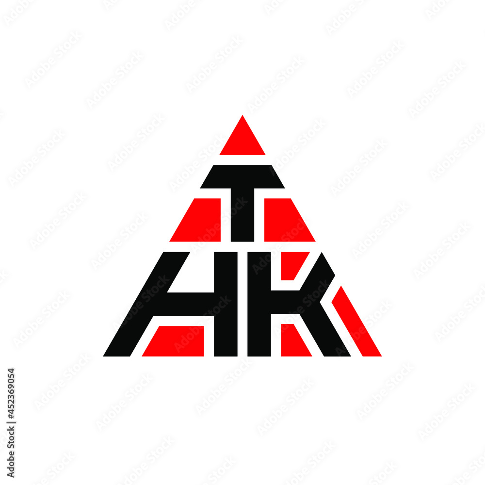 THK triangle letter logo design with triangle shape. THK triangle logo ...