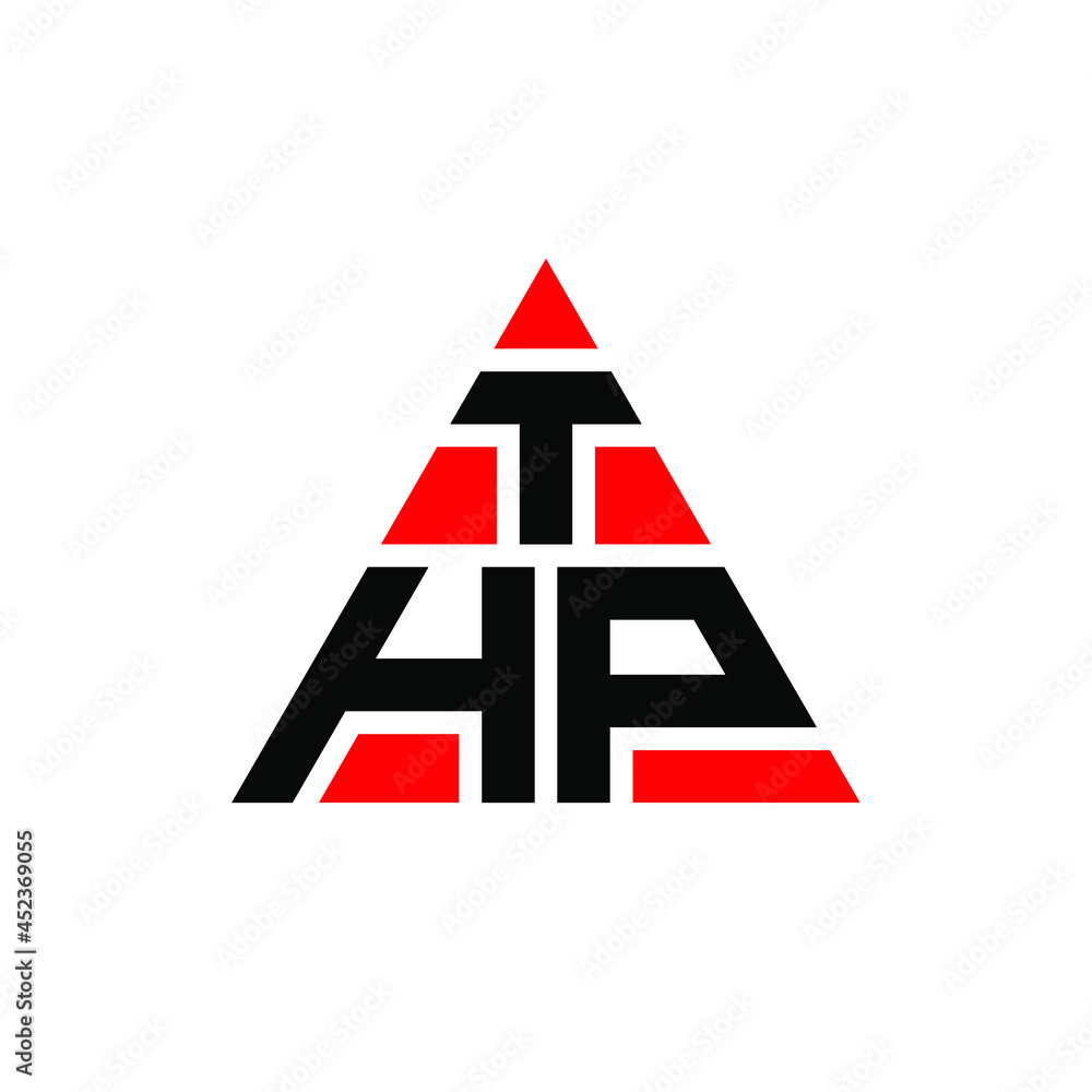 THP triangle letter logo design with triangle shape. THP triangle logo ...