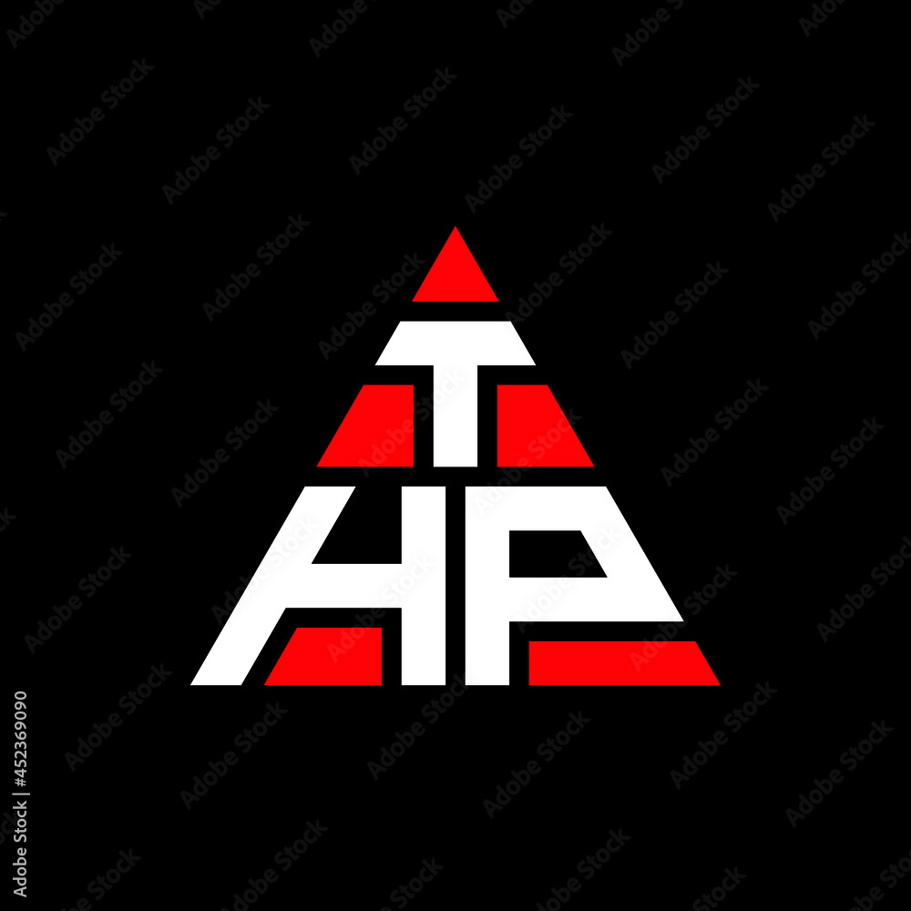 THP triangle letter logo design with triangle shape. THP triangle logo ...