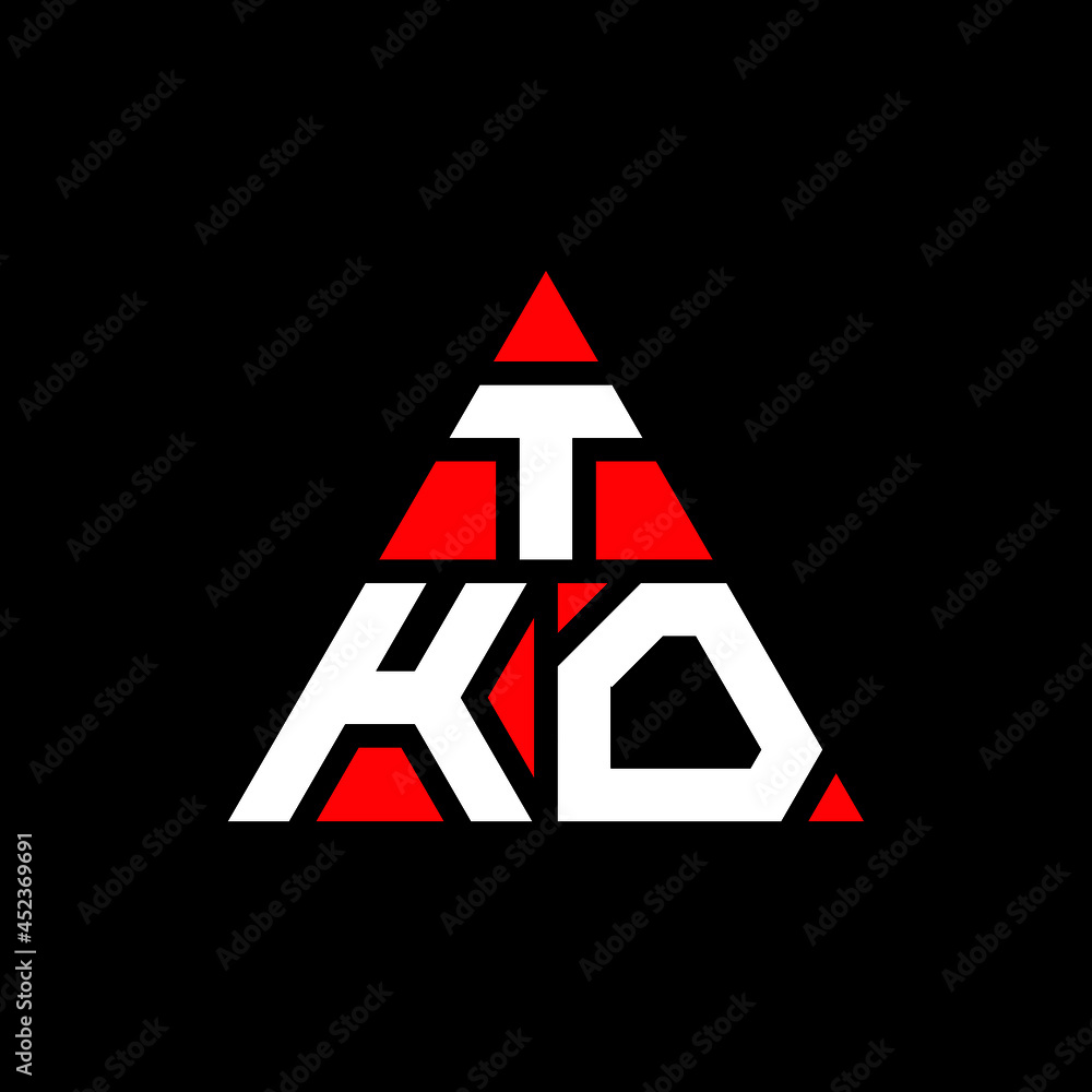 Stockvector TKO triangle letter logo design with triangle shape. TKO ...