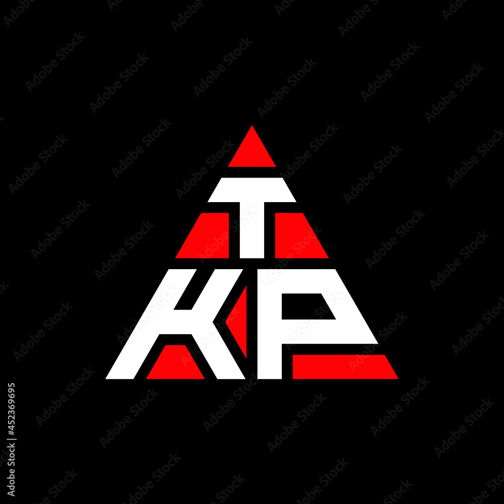 TKP triangle letter logo design with triangle shape. TKP triangle logo ...