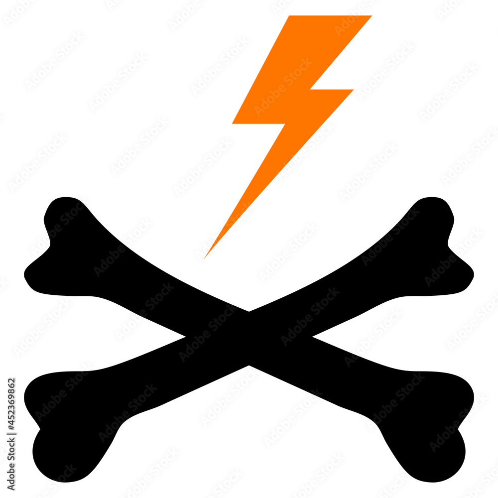 Electrical hazard icon with flat style. Isolated vector electrical ...