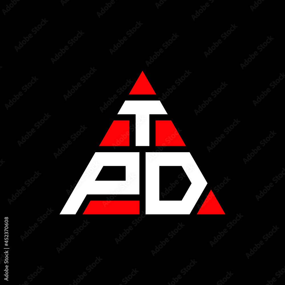 TPD triangle letter logo design with triangle shape. TPD triangle logo ...