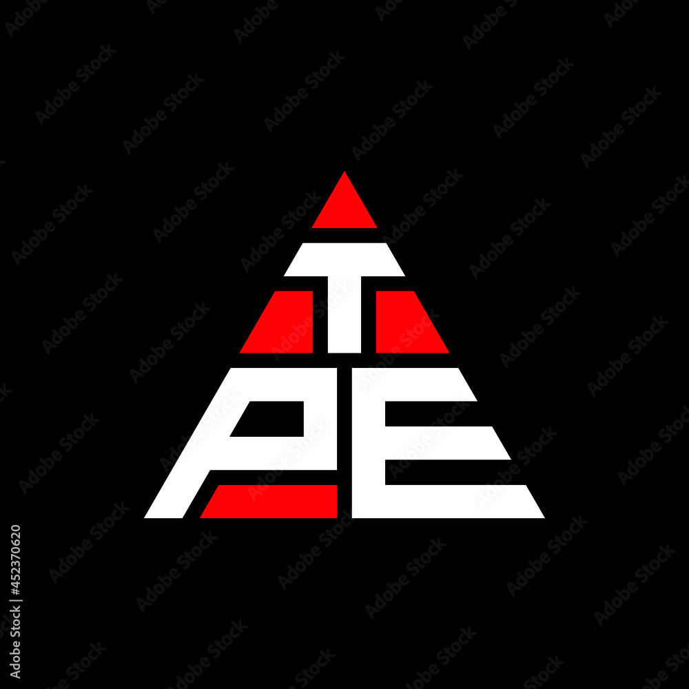 Vecteur Stock TPE triangle letter logo design with triangle shape. TPE ...