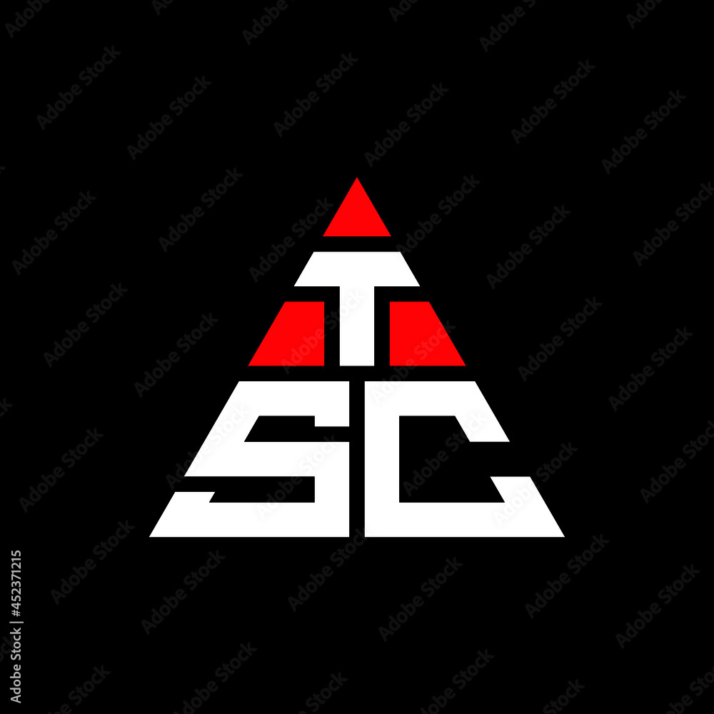 TSC triangle letter logo design with triangle shape. TSC triangle logo ...