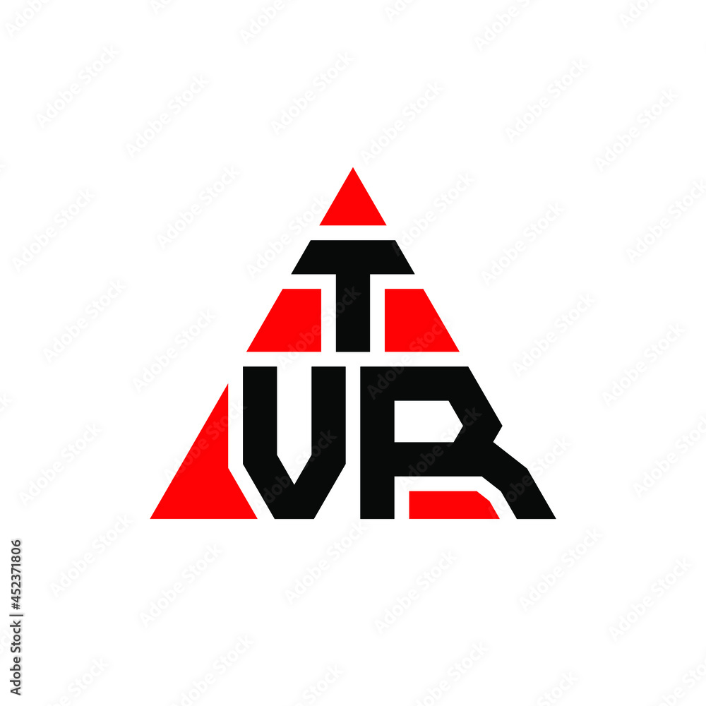 TVR triangle letter logo design with triangle shape. TVR triangle logo ...