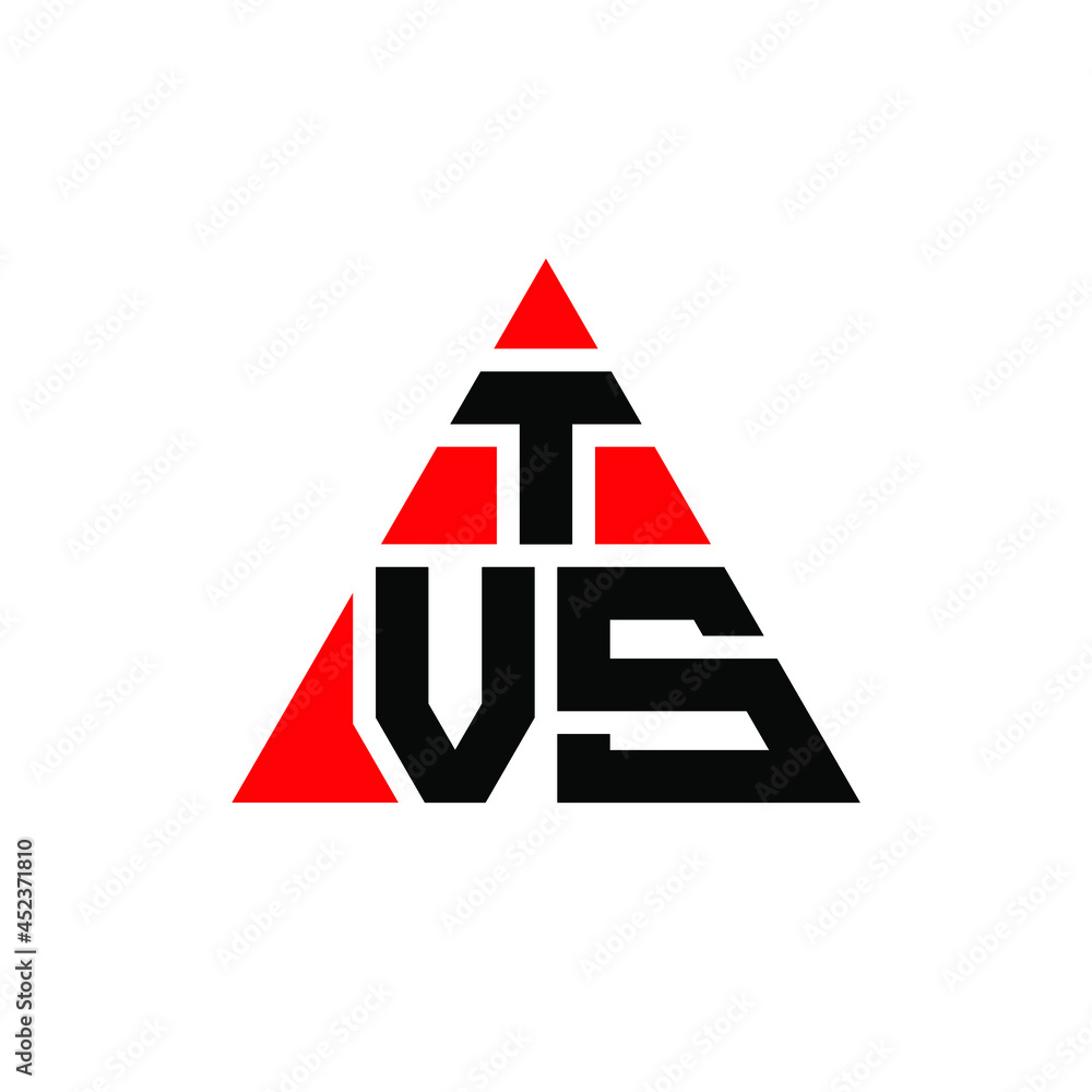 TVS triangle letter logo design with triangle shape. TVS triangle logo ...