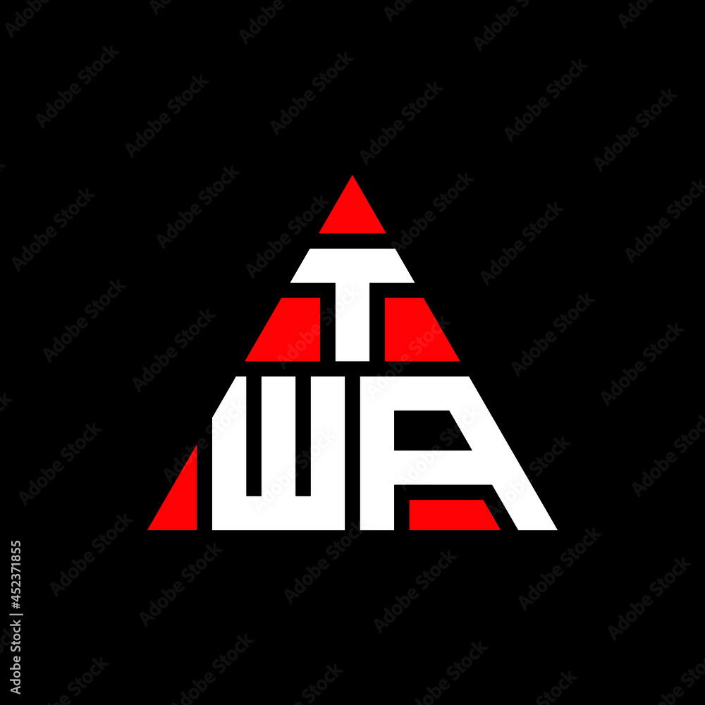 TWA triangle letter logo design with triangle shape. TWA triangle logo ...