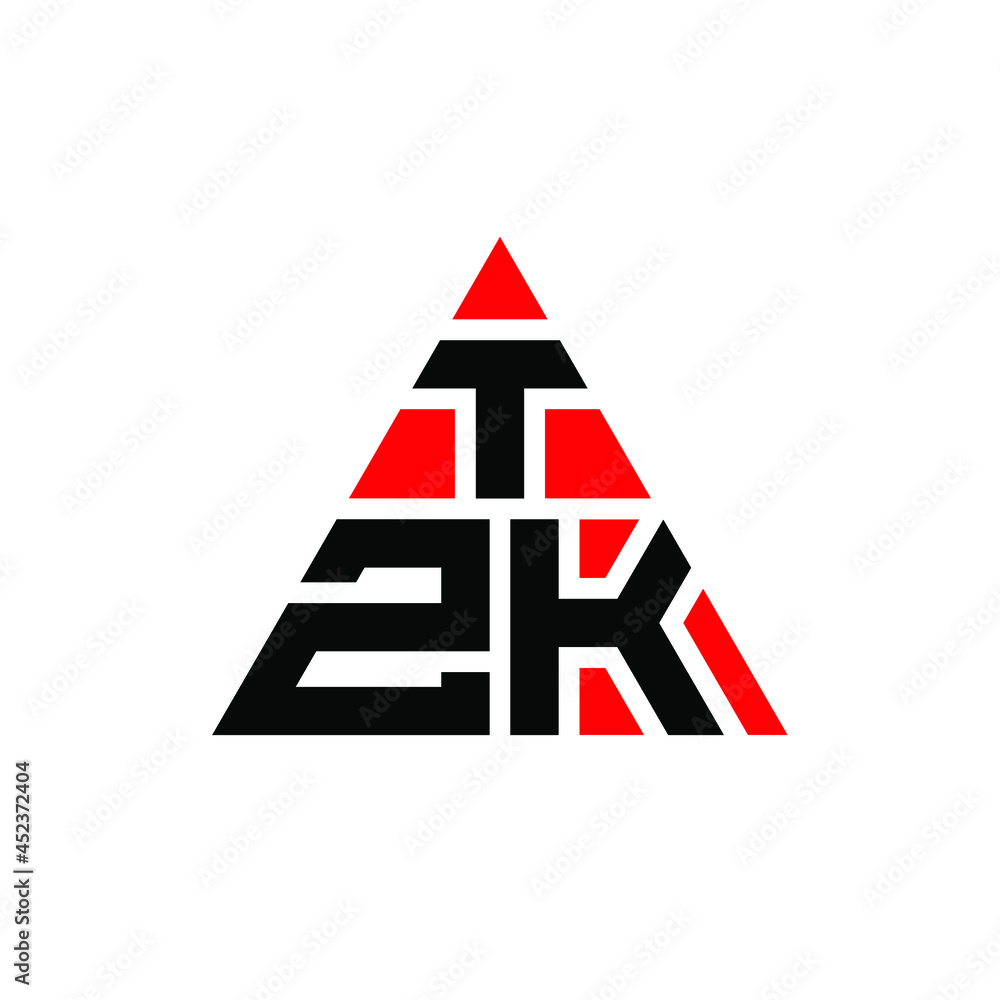 Vetor de TZK triangle letter logo design with triangle shape. TZK ...