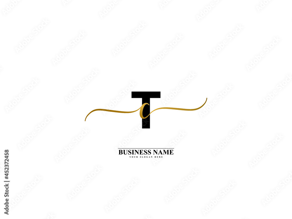 Letter TC Logo, creative tc ct signature logo for wedding, fashion ...