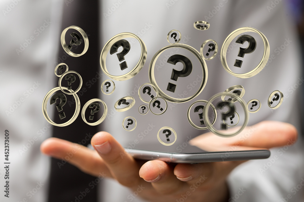 Question mark and concept of science and technology. Stock Photo ...