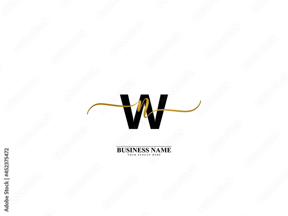 Letter WN Logo, creative wn nw signature logo for wedding, fashion ...