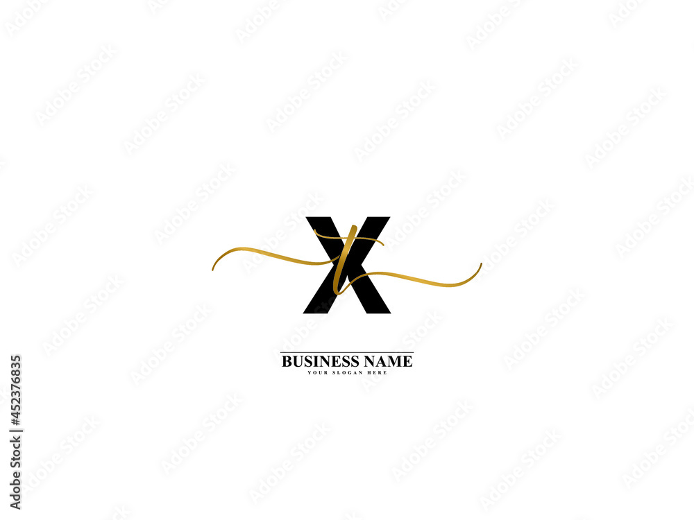 Letter XT Logo, creative xt tx signature logo for wedding, fashion ...