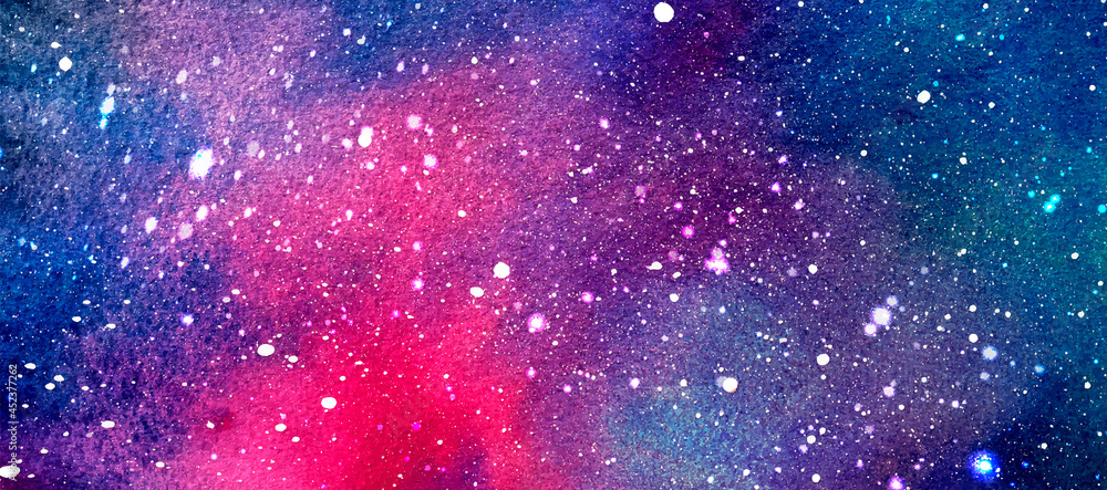 Vector cosmic illustration. Beautiful colorful space background ...