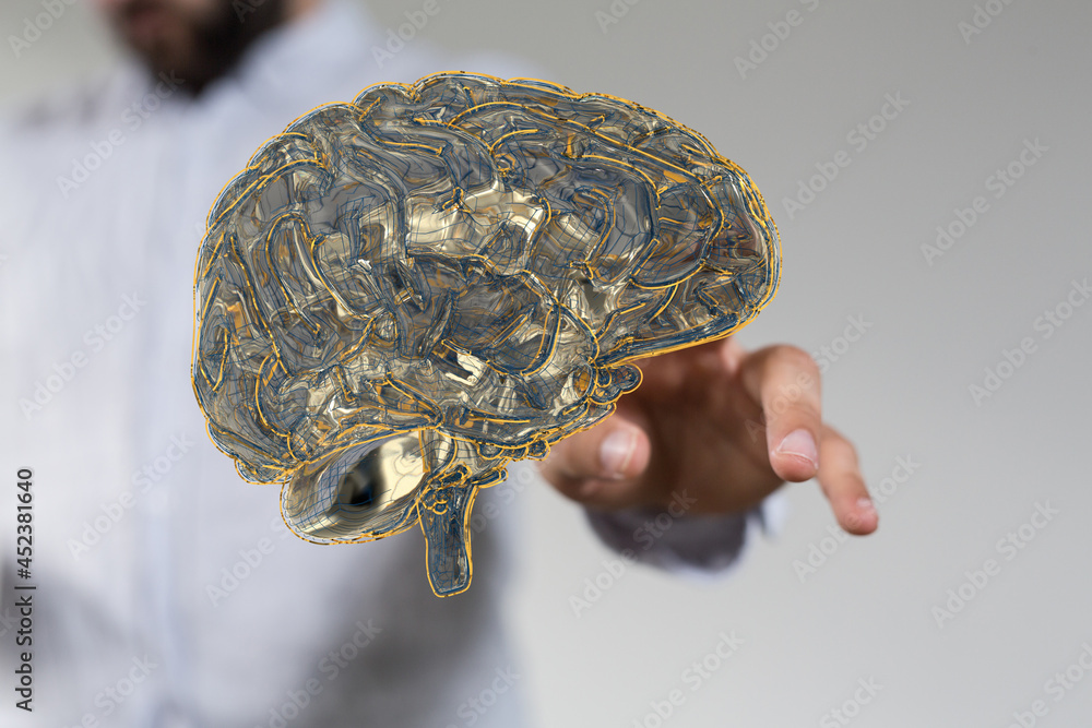 Human brain activity with plexus lines.. External cerebral connections ...