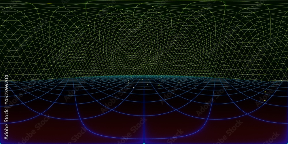 3D illustration, geometric 360 HDRI equirectangular projection ...