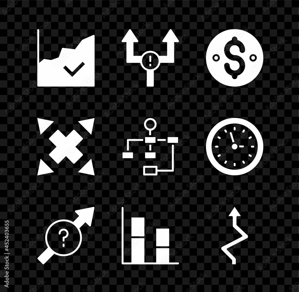 Set Financial growth increase, Arrow, Dollar symbol, Graph, chart ...