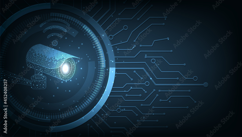 Camera Technology Safety Concept design. Camera vector low poly ...