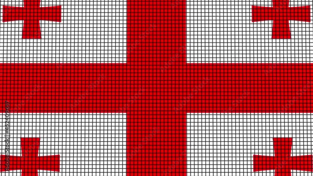 Georgia Flag animated in pixel grid style technology background Stock ...