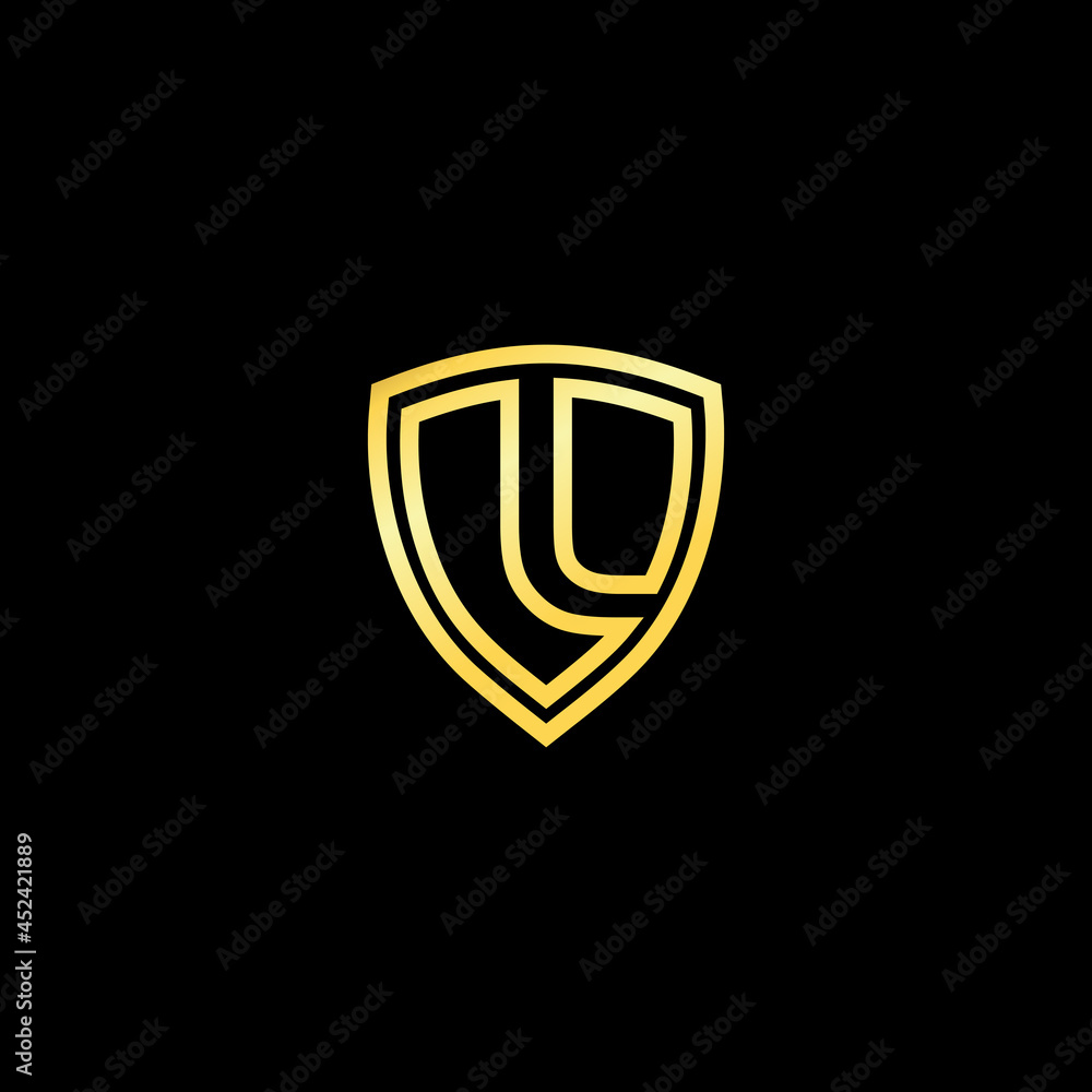 Gold Shield Logo Design for Letter L. Realistic Logo Template Design ...