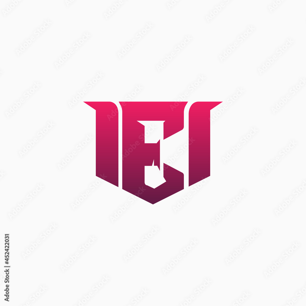 esports alphabet logo formed from the letter E on a white background. e ...