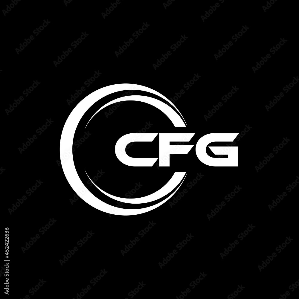 CFG letter logo design with black background in illustrator, vector ...